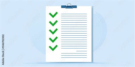 Checklist And Decision Making Checklist With Green Checkmarks On A