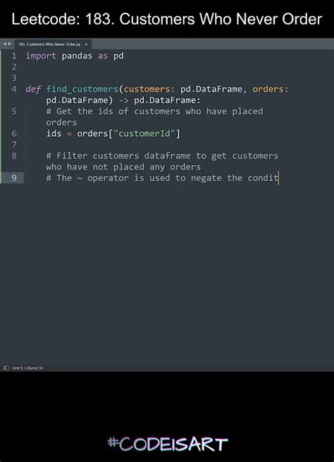 Leetcode 183 Customers Who Never Order In Python Python Leetcode Python Coding Tutorial