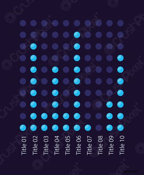 Dot Stacks Infographic Chart Design Template For Dark Theme Stock