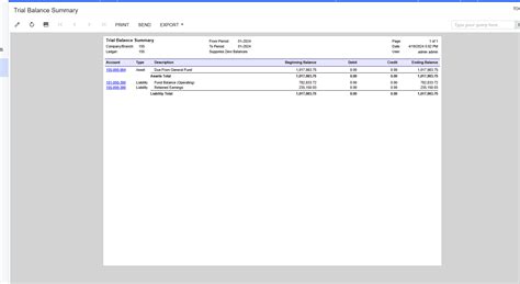 trial balance summary acumatica report designer acumatica user