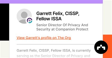Garrett Felix Cissp Fellow Issa Senior Director Of Privacy And
