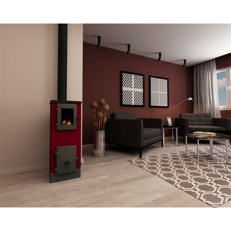 ᐉ Wood Burning Stove Alfa Plam Vulkan S 4kw Red Log Top Prices Balkanenergy Co Uk