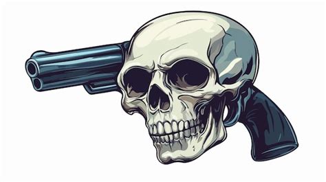 Cartoon Skull With Gunshot Wound Stock Illustration Premium Ai
