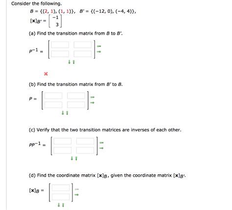 Solved Consider The Following A Find The Transition Chegg