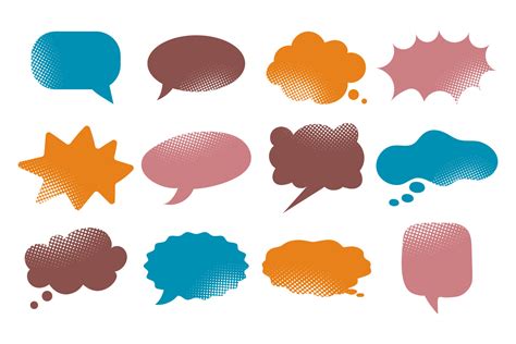 Collection Of Speech Bubbles In Different Shapes And Colors Icons Vector 23738012 Vector Art