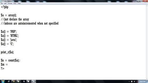 Learning Php In Hindi Video 18 Array In Php Youtube