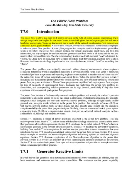 Doc The Power Flow Problem