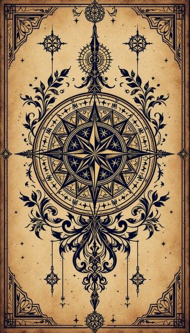 Old Nautical Compass Rose