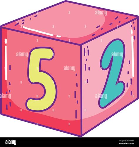 Toy Cube Number Block Learn Icon On White Background Vector Illustration Stock Vector Image