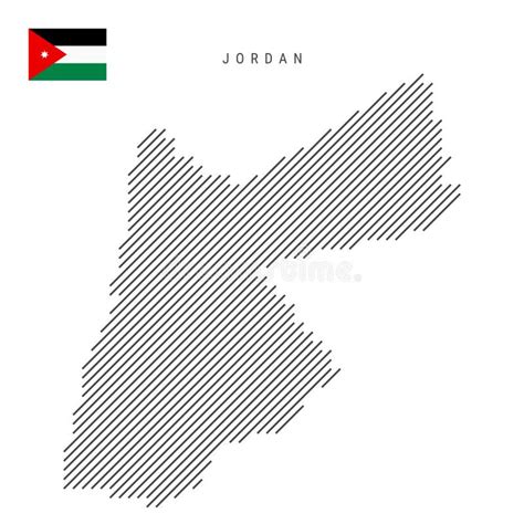 Jordan Map From Pattern Of Black Slanted Parallel Lines Flat Vector