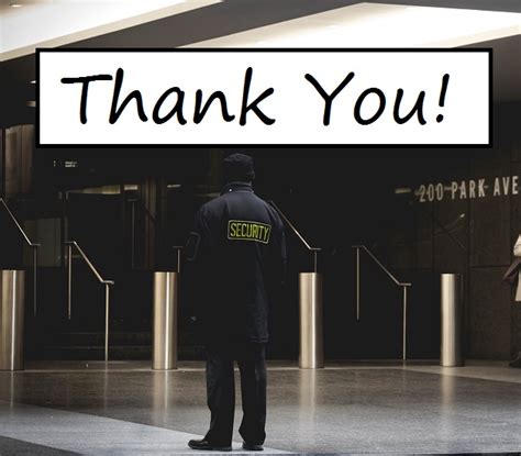 Messages And Sayings Thank You Messages For Security Guards
