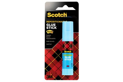 Scotch Restickable Glue Stick 049 Oz Repositionable Washable Non