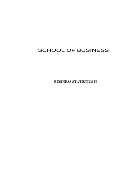 business statistics ii notes 1 pdf normal distribution