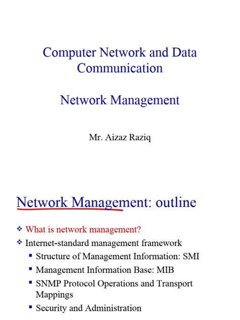 Dccn Lecture 28 Network Management Pdf Computer Network Computer Data
