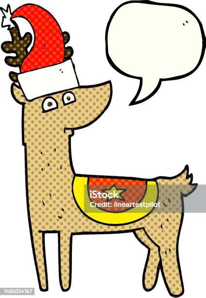 자유형 그린 만화책 연설 거품 만화 순록 크리스마스 모자를 쓰고 귀여운에 대한 스톡 벡터 아트 및 기타 이미지 귀여운 기이함 낙서 드로잉 Istock