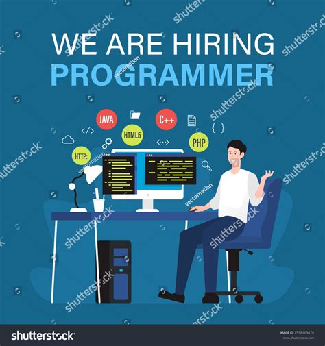 We Hiring Programmer Job Vacancy Template Stock Vector Royalty Free