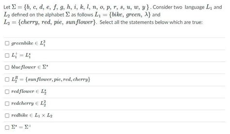 Solved Let B C D E F G H I K L N O P R S Chegg Com