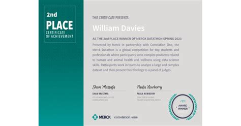 Will Davies On Linkedin Merck Datathon 2023 • William Davies • Correlation One