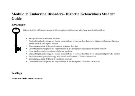 Module 1 Endocrine Diabetic Ketoacidosis Student Guide Module 1