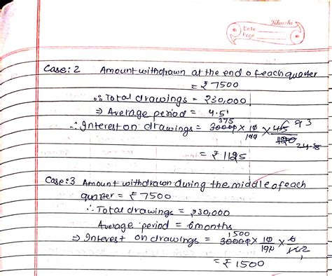 Calculate Interest On Drawings Of Sanjay P A For The Year Ended St March In Each
