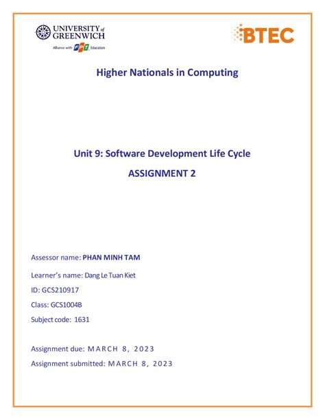 Sdlc 1631 Assignment2 Assignments Software Engineering Docsity