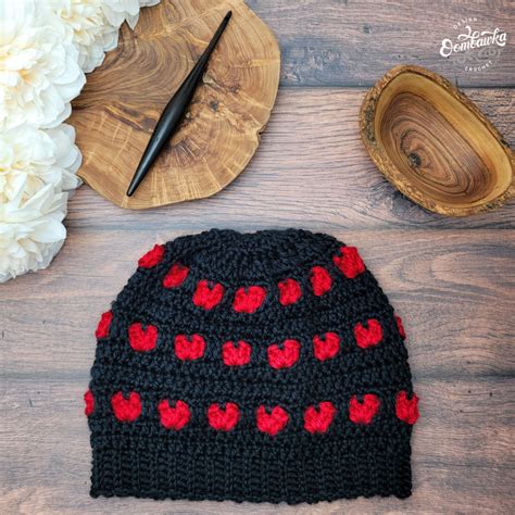 Valentines Day Crochet Heart Hat