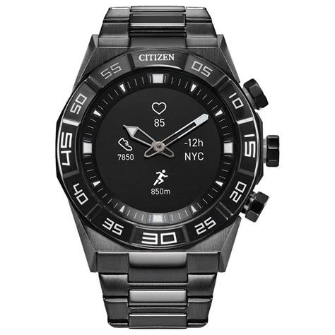 Citizen Cz Smart Mm Gray Ip Stainless Steel Hybrid Heart Rate Smartwatch With Gray Ip