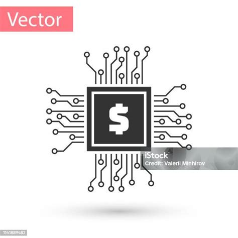 흰색 배경에 고립 달러 아이콘 회색 프로세서 칩 Cpu 중앙 처리 장치 마이크로칩 마이크로 회로 컴퓨터 프로세서 칩 벡터 일러스트 Cpu에 대한 스톡 벡터 아트 및 기타