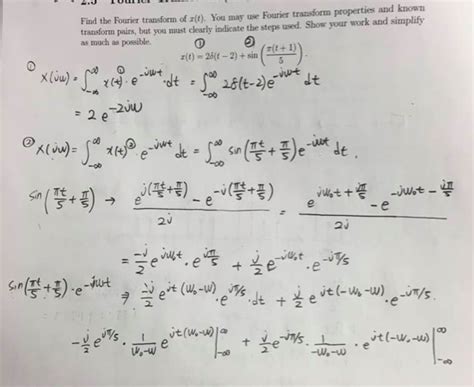 Solved Find The Fourier Transform Of X T You May Use Chegg