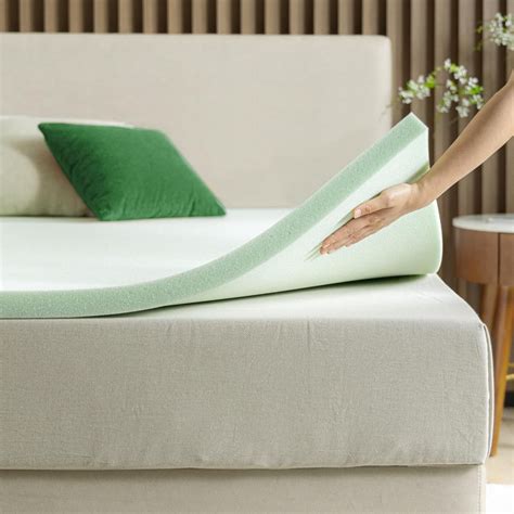 3 Inch Green Tea Memory Foam Mattress Topper Pressure Relieving Layers