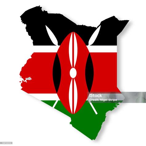 그림자 3d 그림을 제거하기 위해 클리핑 경로가 있는 케냐 국기 지도 0명에 대한 스톡 벡터 아트 및 기타 이미지 0명 가나 개념 Istock