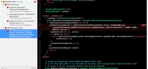 Ios Semantic Issue With Facebook Fbsdk Corekit Stack Overflow