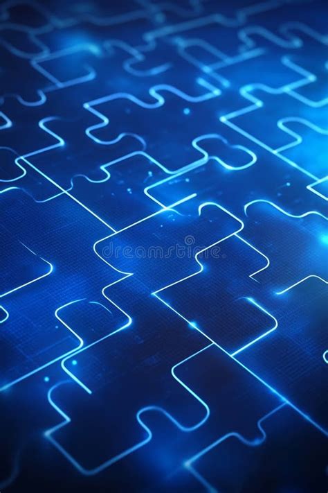 abstract technology background digital puzzle pieces lines connected