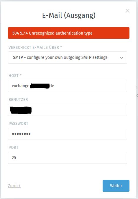 504 5 7 4 unrecognized authetication type technical assistance