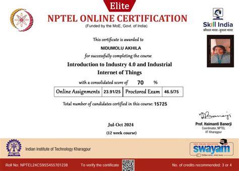 Akhila Nidumolu On Linkedin Industry40 Llot Nptel Digitaltransformation Pvpsit Pvpsitcse