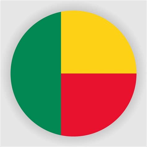 premium vector benin flat rounded flag icon