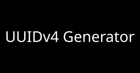 Online Uuid Generator Tool