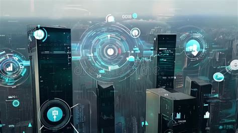 A Montage Of Data Towers Rising High Into The Sky Showcasing The Interconnectivity And