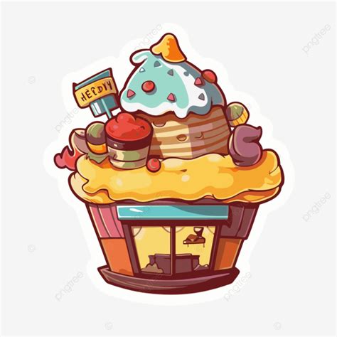 만화 컵케익 및 기타 베이커리 컨셉 스티커 벡터 간판 상표 만화 Png 일러스트 및 벡터 에 대한 무료 다운로드 Pngtree