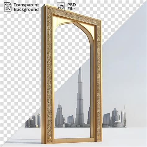 두바이 프레임의 멋진 3d 모델 프리미엄 Psd 파일