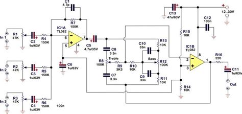 Basic Audio Mixer With Tone Control