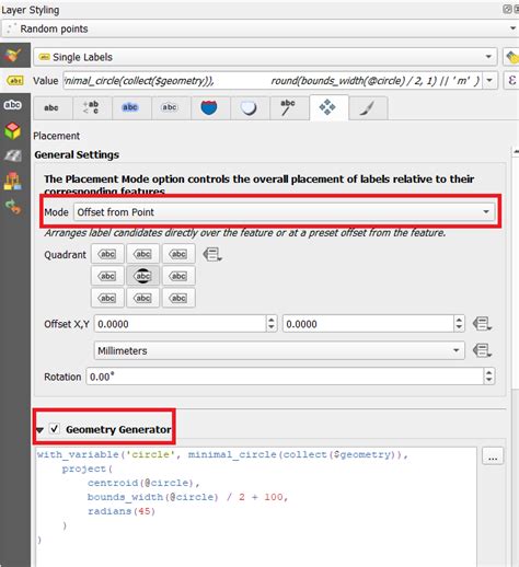 Labeling Drawing Radius For Minimalcircle And Diagonal For Oriented