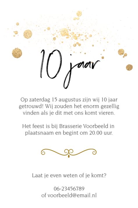 Trendy Jubileum Uitnodiging 10 Jaar Ballon