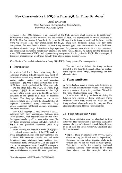 Pdf New Characteristics In Fsql A Fuzzy Sql For Fuzzy Databases