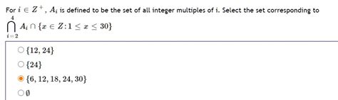 solved for i € z ai is defined to be the set of all integer multiples