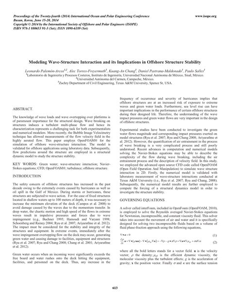 PDF Modeling Wave Structure Interaction And Its Implications In Offshore Structure Stability