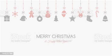 아이콘과 소원이 걸려 있는 크리스마스 배경 크리스마스 장식입니다 벡터 갈란드 장식품에 대한 스톡 벡터 아트 및 기타 이미지 갈란드 장식품 계절 고리 세공 Istock