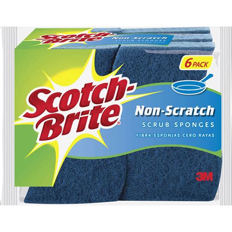 Scotch Brite Mmm5265 Non Scratch Scrub Sponges 6 Pack Blue