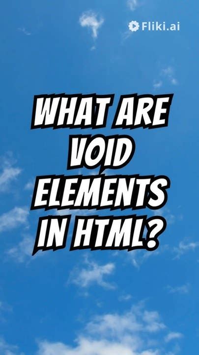 What Are Void Elements In Html Html5 Void Voidelements