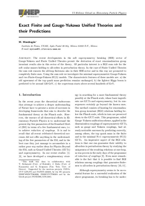 Pdf Exact Gauge Yukawa Finite Unified Theories And Their Predictions